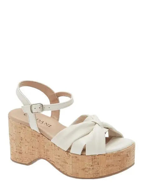 Cordani Jeffy Cork Platform Sandal - Cream Leather
