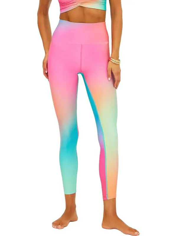 Beach Riot Piper Print Leggings - Strawberry