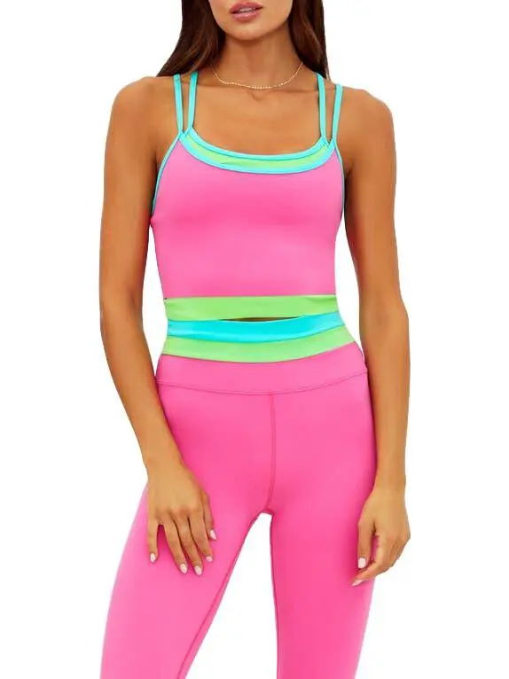 Beach Riot Vinny Colorblock Layered Tank - Strawberry