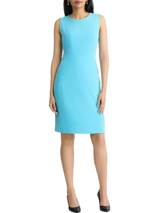 KASPER Princess Seam Sheath Dress - Aqua Oasis