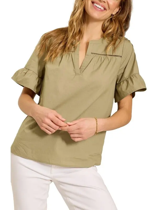 Tommy Bahama Oceana Isle Flutter Sleeve Top - Sea Clay