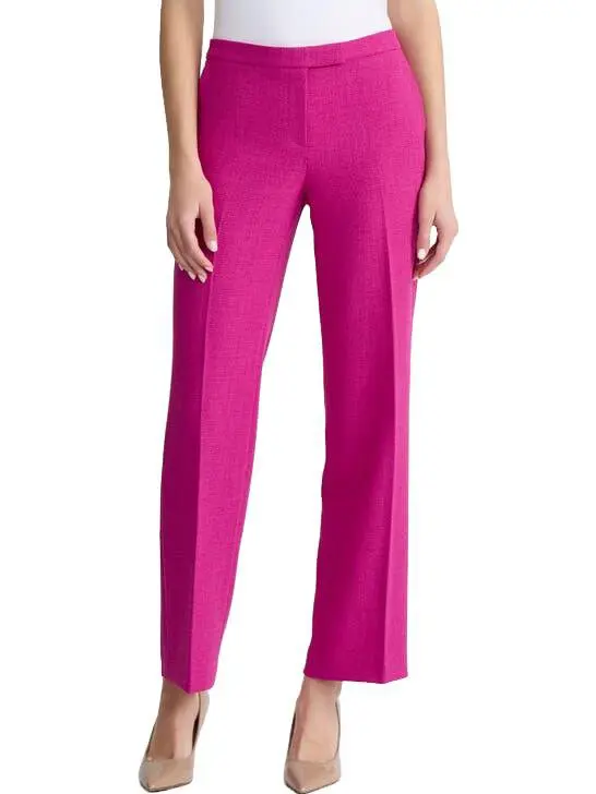 KASPER Claire Flat Front Straight Leg Trousers - Cosmo Pink