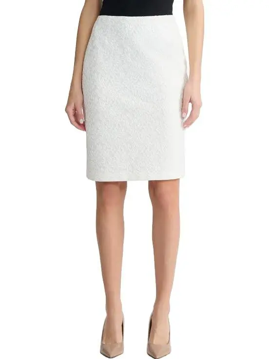 KASPER Pencil Lace Skirt - Lily White