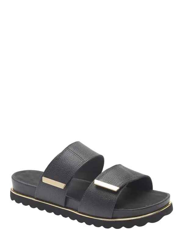 CHOCOLAT BLU Candi Slide Sandal - Black Leather