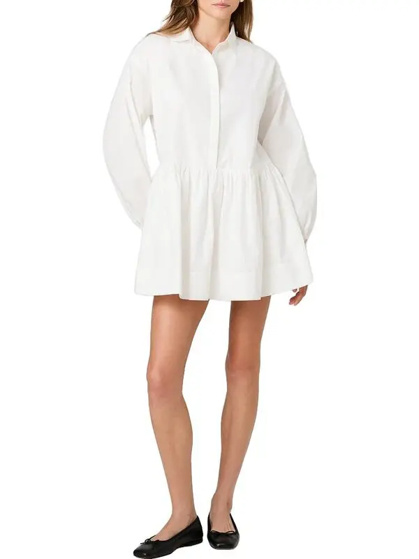 French Connection Cambria Long Sleeve Flare Shirtdress - Summer White