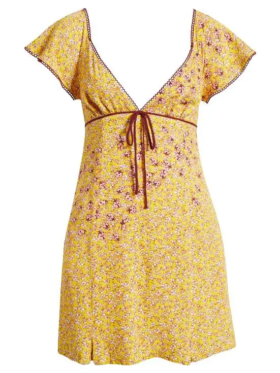 Free People Floral Mini Sundress - Dandelion Combo