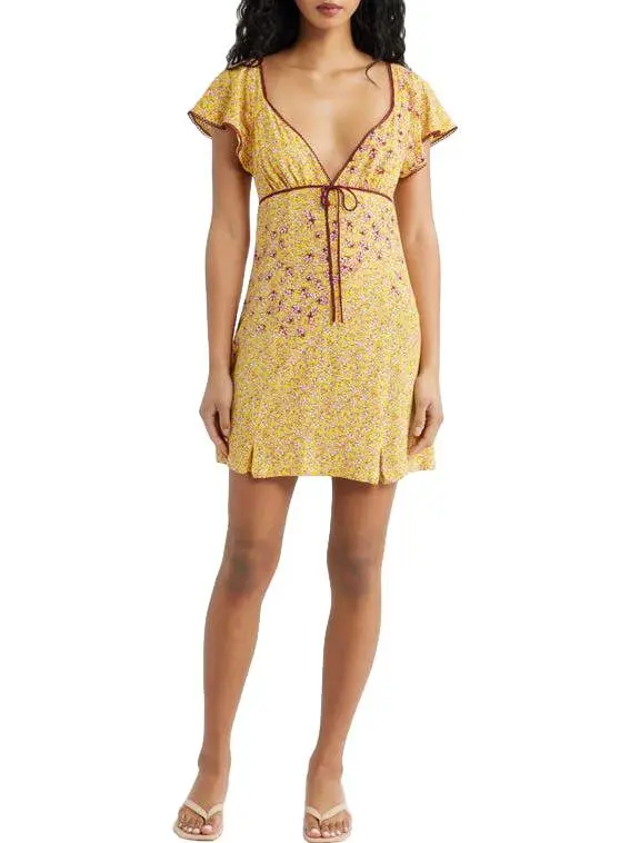 Free People Floral Mini Sundress - Dandelion Combo