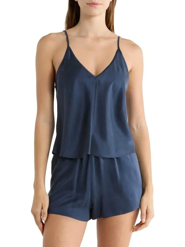 Lunya Ladder Stitch Washable Silk Camisole - Deep Blue