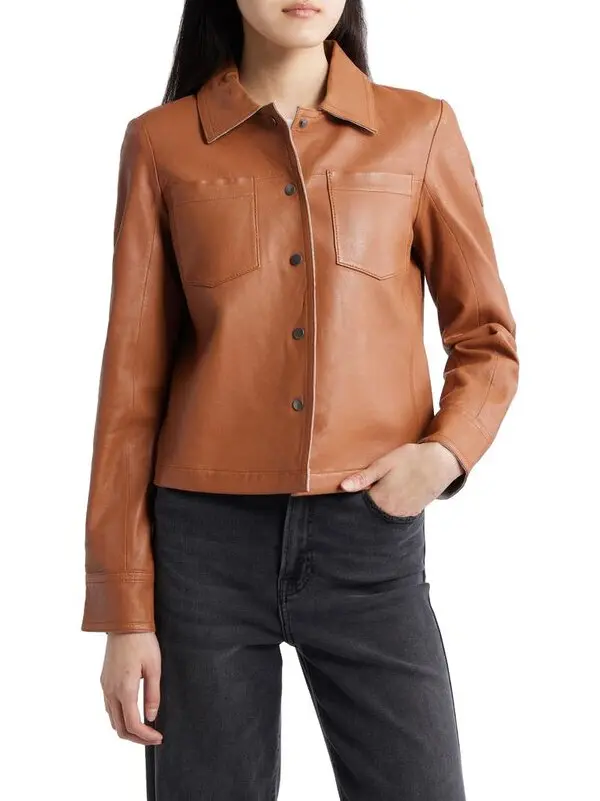 Mauritius Lefei Leather Jacket - Camel