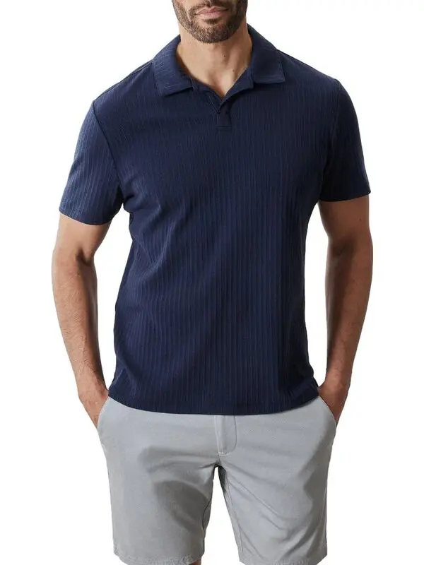 Robert Barakett Luca Johnny Collar Polo - Navy