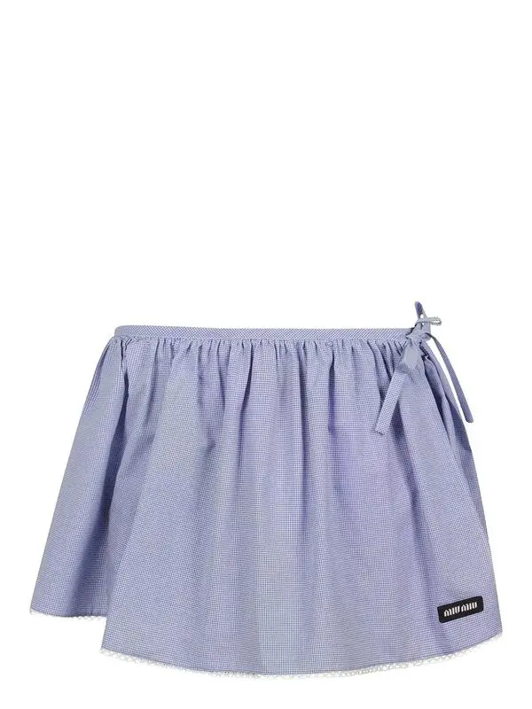 Miu Miu Gingham Mini Skirt - Blue