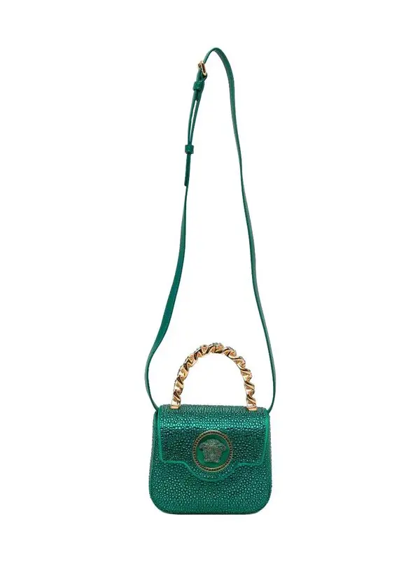 Versace Chain Medallion Satchel - Green