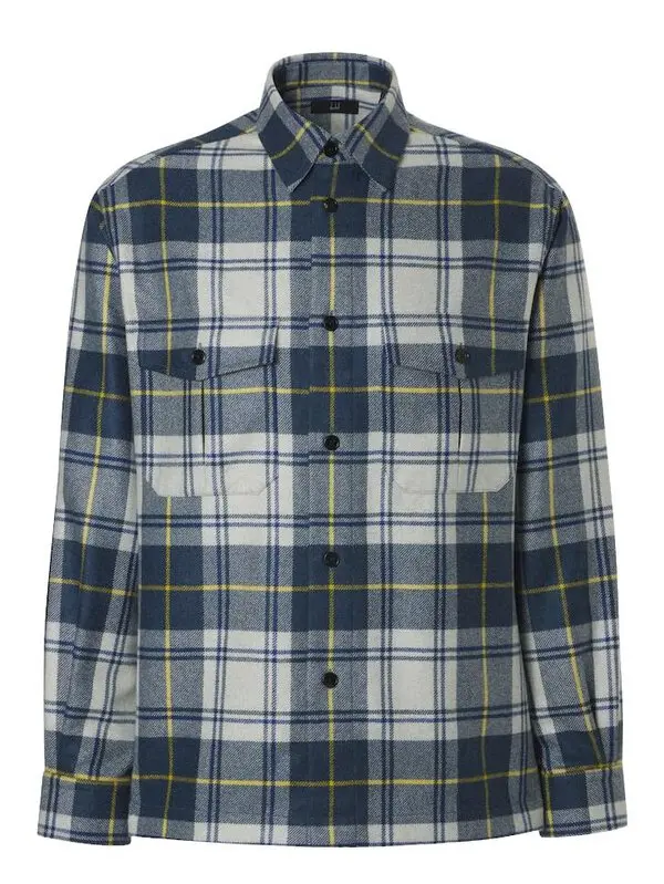 Dunhill Plaid Cashmere Overshirt - Blue
