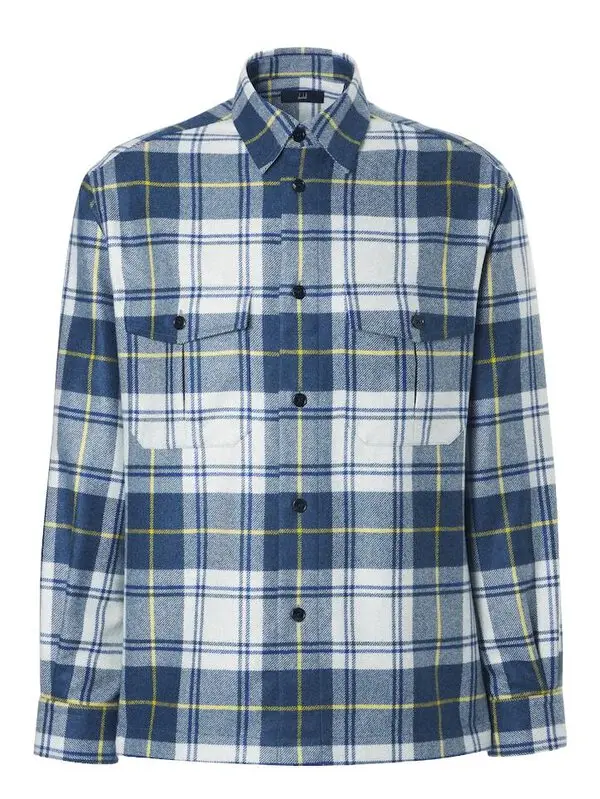 Dunhill Plaid Cashmere Overshirt - Blue