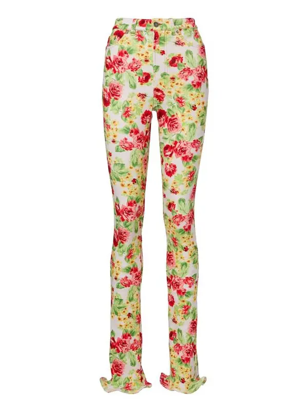 Acne Studios Epetra Floral Ruffled Jeans - Multicoloured