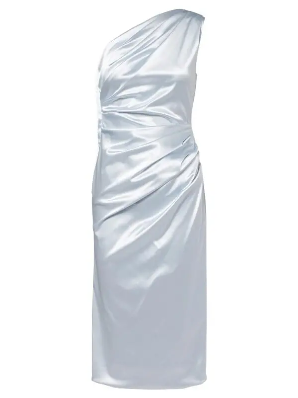 Dolce & Gabbana Ruched One-shoulder Cocktail Dress - Blue