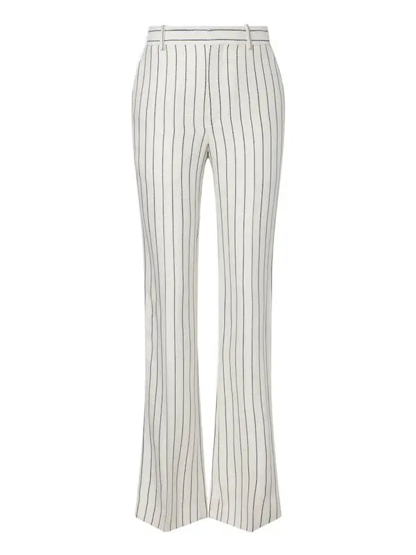 Balmain Pinstriped Straight-leg Pants - White