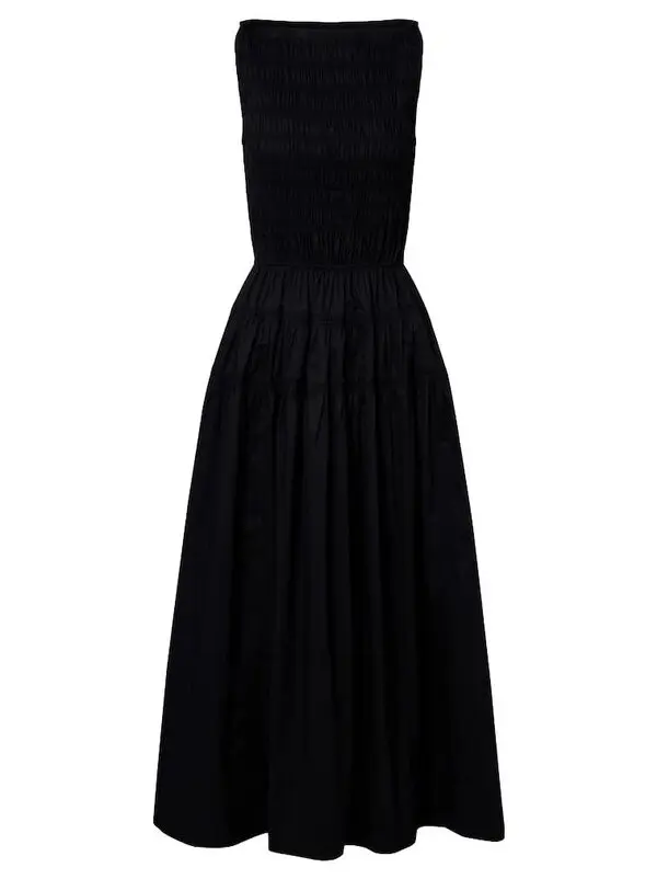 DÔEN Cotton Poplin Midi Dress - Black
