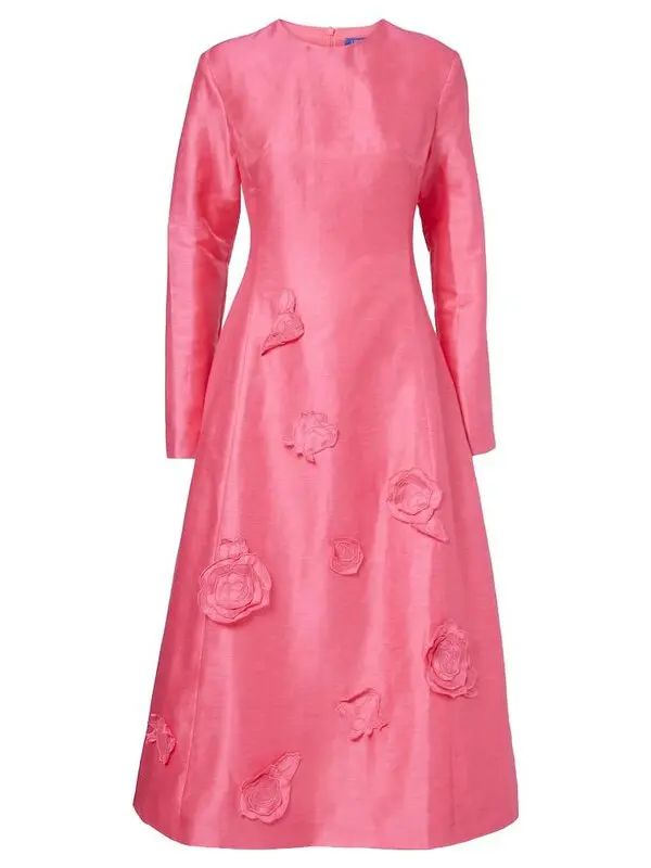LEO LIN Amira Floral-appliqué Cocktail Dress - Pink