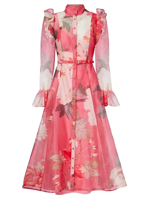 LEO LIN Katrina Floral Midi Dress - Pink