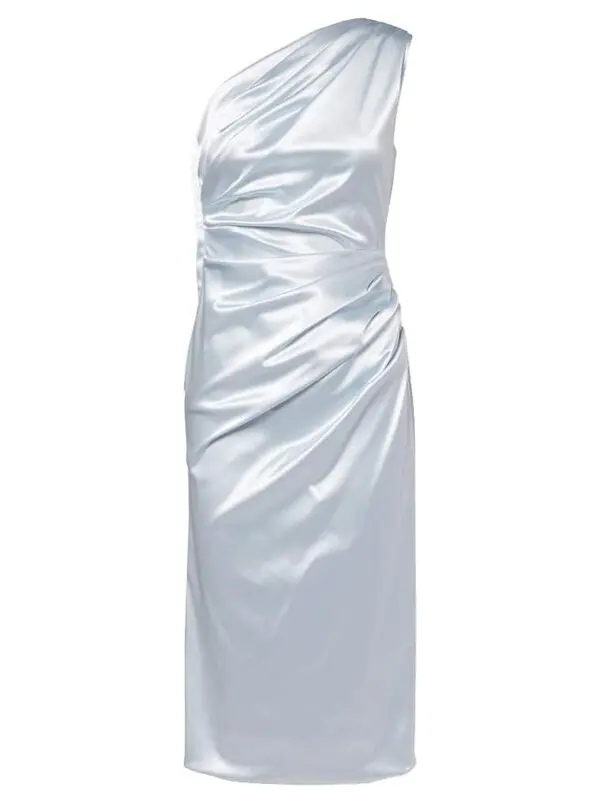 Dolce & Gabbana Ruched One-shoulder Cocktail Dress - Blue