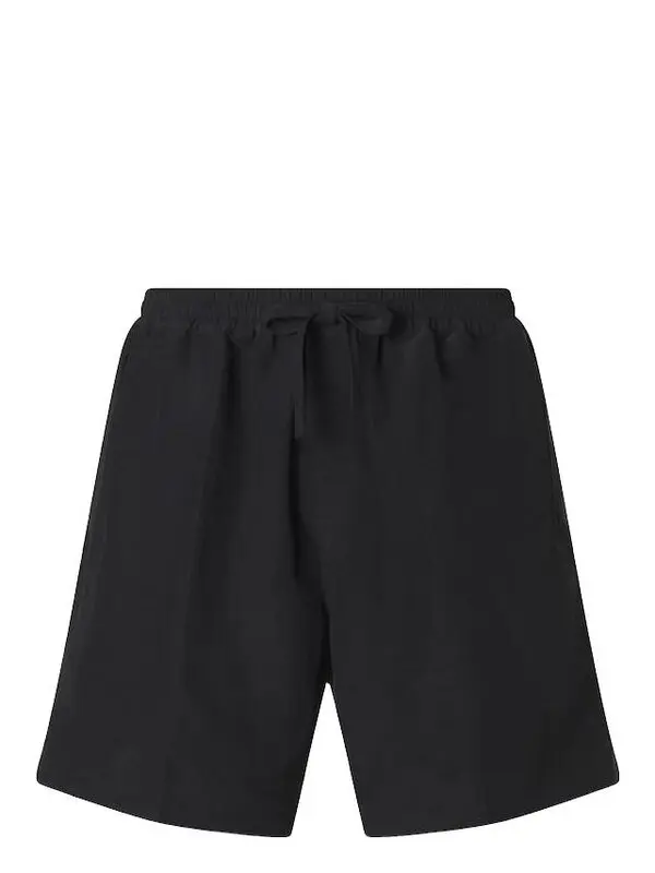 UMIT BENAN Linen And Silk Blend Shorts - Black