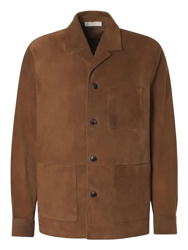 UMIT BENAN Santiago Suede Overshirt - Brown