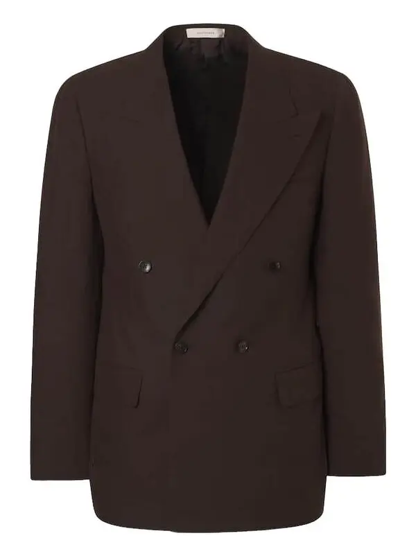 UMIT BENAN Richard Linen And Wool Suit Jacket - Brown