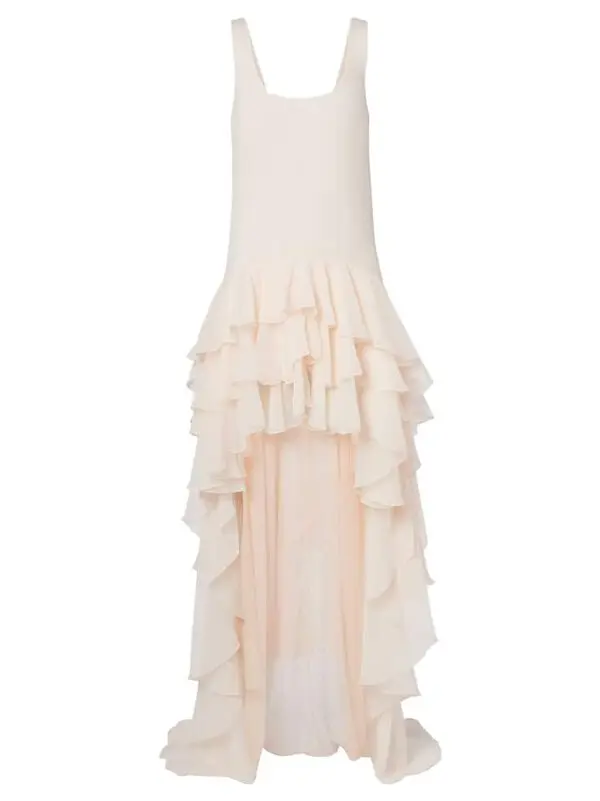ROTATE BY BIRGER CHRISTENSEN Asymmetric Ruffled Maxi Dress - Pink
