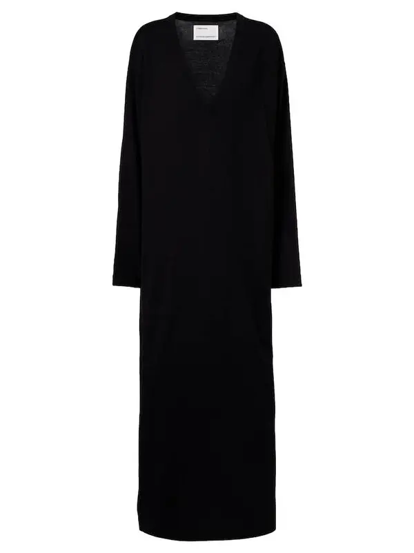 EXTREME CASHMERE X N°480 Invite Cotton And Cashmere Maxi Dress - Black
