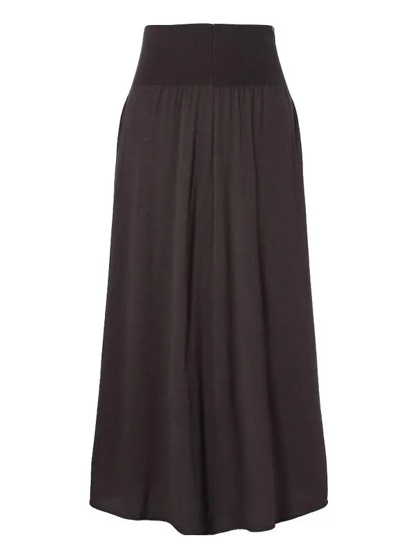 EXTREME CASHMERE X N°470 Seduce Wool And Cashmere Midi Skirt - Brown