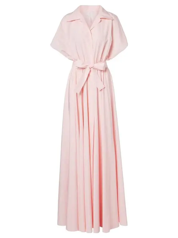 Norma Kamali Belted Shirt Dress - Pink