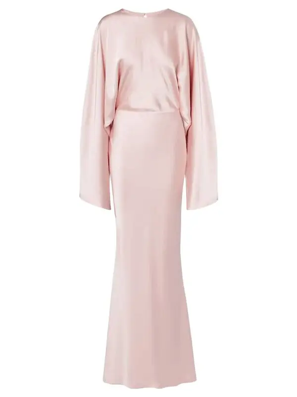 Norma Kamali Reverse Obie Satin Gown - Pink