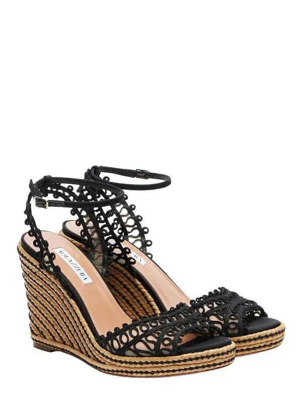 AQUAZZURA Kahlo Espadrille Wedges - Black