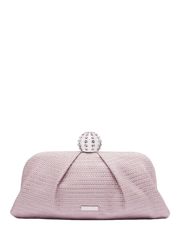 AQUAZZURA Tequila Embellished Canvas Clutch - Pink
