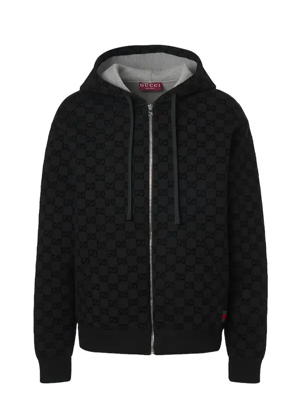 Gucci Gg Jersey Hoodie - Black