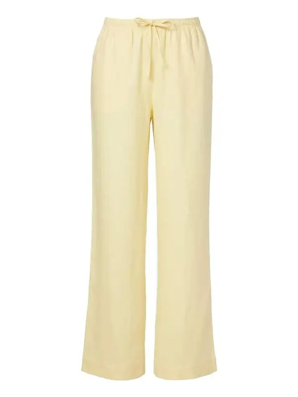 Asceno Aurelia Linen Wide-leg Pants - Yellow