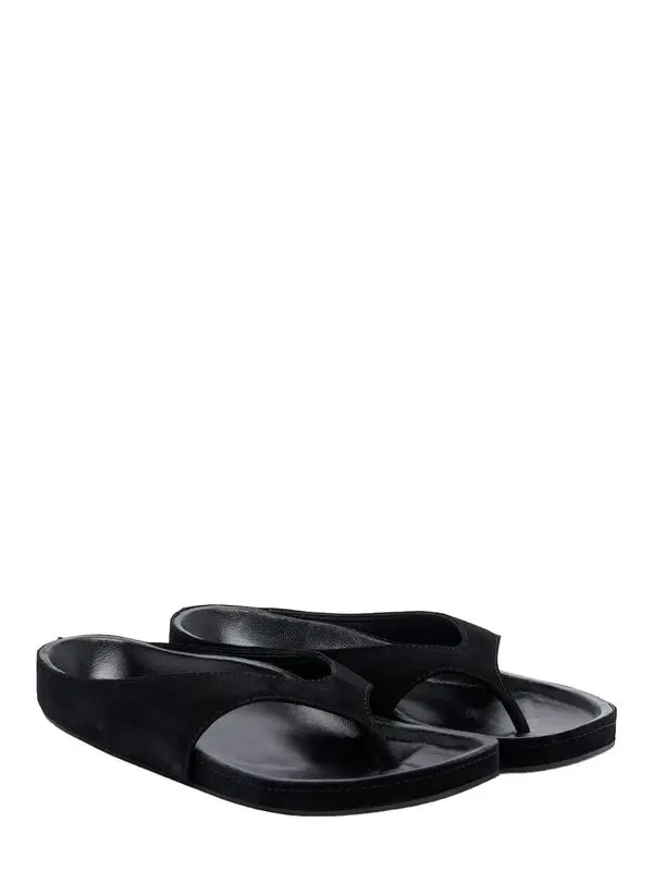 JUDE Yaga Suede Thong Sandals - Black