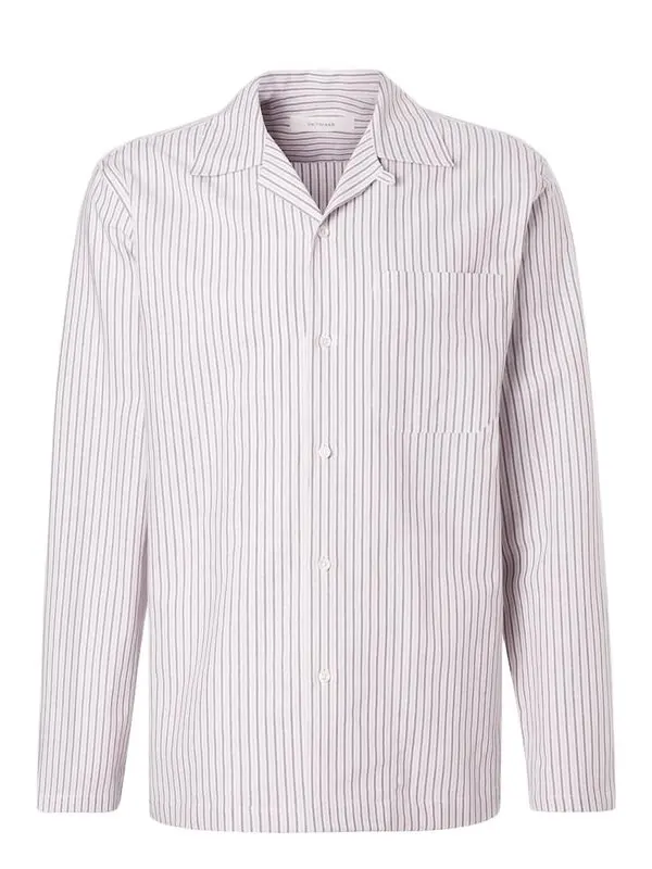 UMIT BENAN Havana Striped Linen And Cotton Shirt - Brown