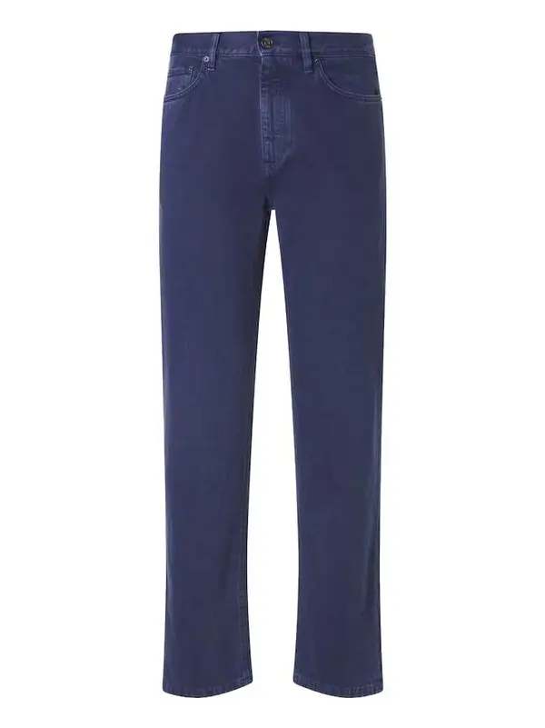 Zegna Roccia Slim Fit Cotton Jeans - Blue