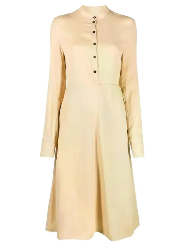 JIL SANDER Collarless Midi Dress - Yellow