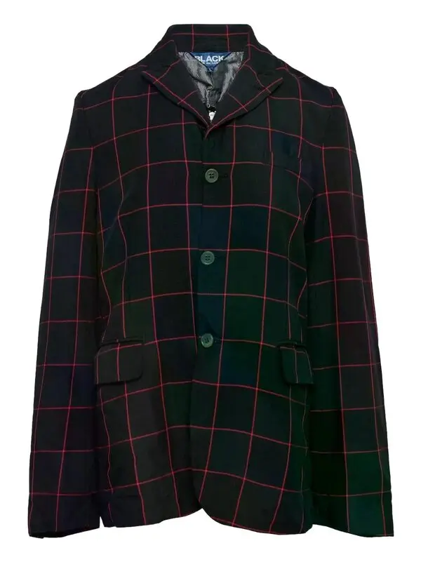 Comme Des Garçons Check-pattern Blazer - Black
