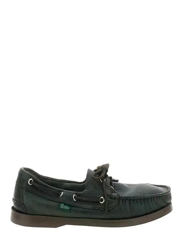 Paraboot Barth Leather Boat Shoes - Green