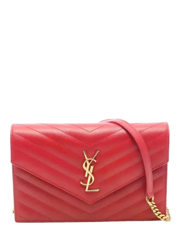 Saint Laurent 2010s Leather Shoulder Bag - Red