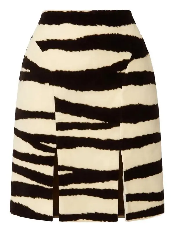 Nina Ricci Zebra Velvet Mini Skirt - Neutrals