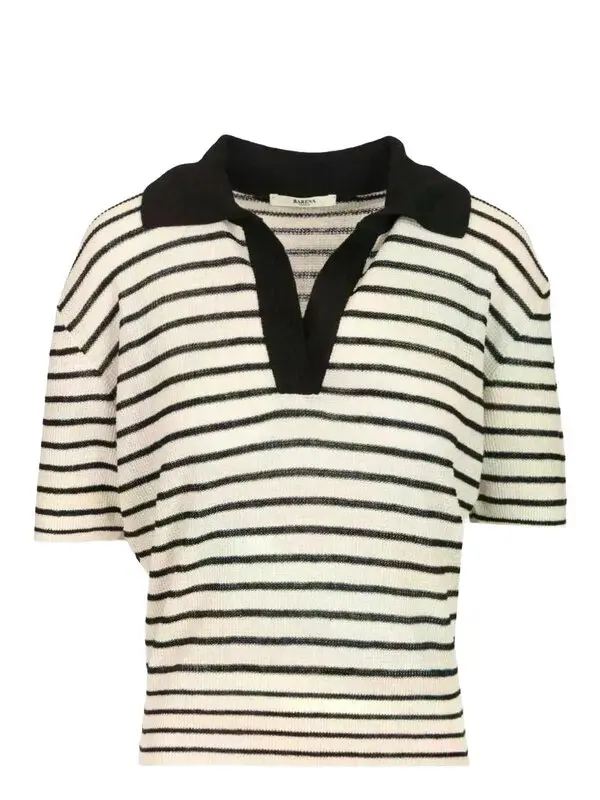 Barena Venezia Striped V-neck T-shirt - Neutrals