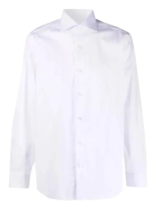 BARBA NAPOLI French Collar Button Shirt - White