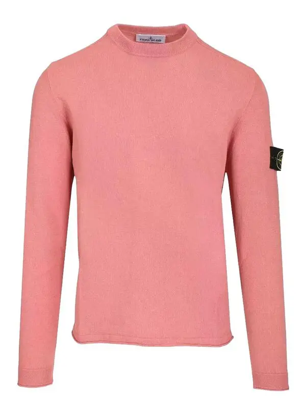 Stone Island Badge Ribbed Knitwear - Pink