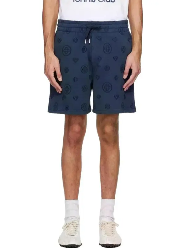 Casablanca Appliqué Monogram Shorts - Blue