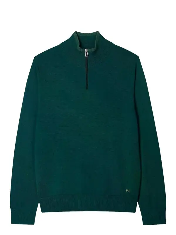 Paul Smith Zip Mock-neck Jumper - Green